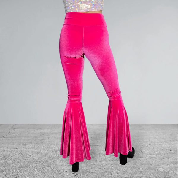 Bell Bottoms Flares - Neon Hot Pink Velvet - Choose Your Rise | Peridot ...