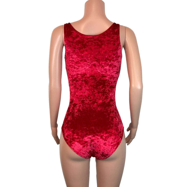 Bodysuit - Red Crushed Velvet | Peridot Clothing